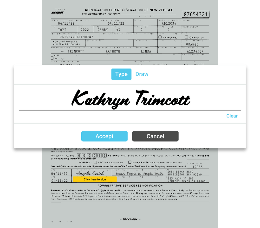 Digital Signatures in DMVdesk