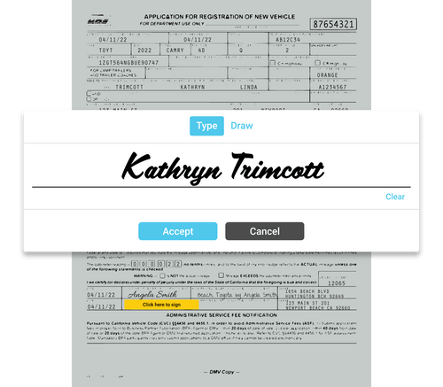 Digital Signatures in DMVdesk